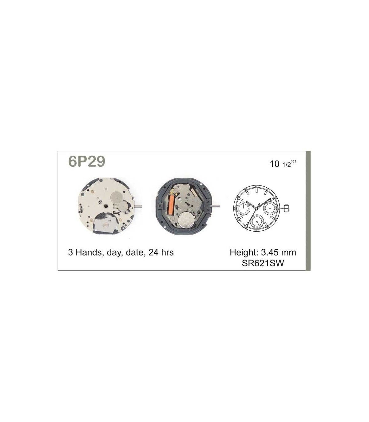 Watch Movement Ref MIYOTA 6P29